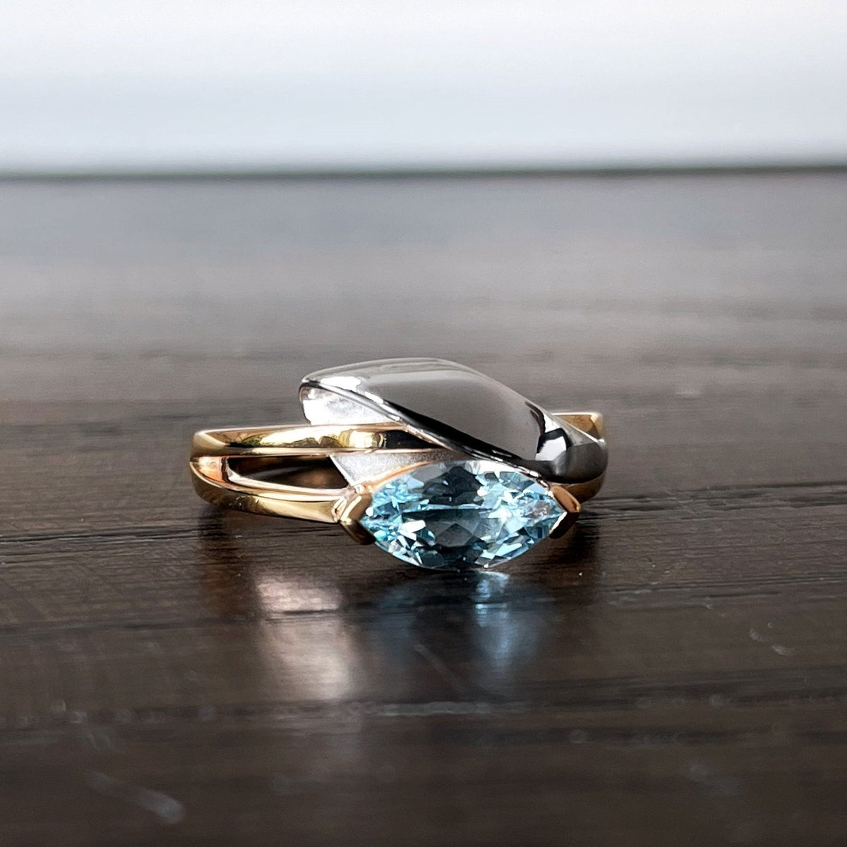 Blue Topaz Marquise Ring – Plumb Gold & Plumb Silver