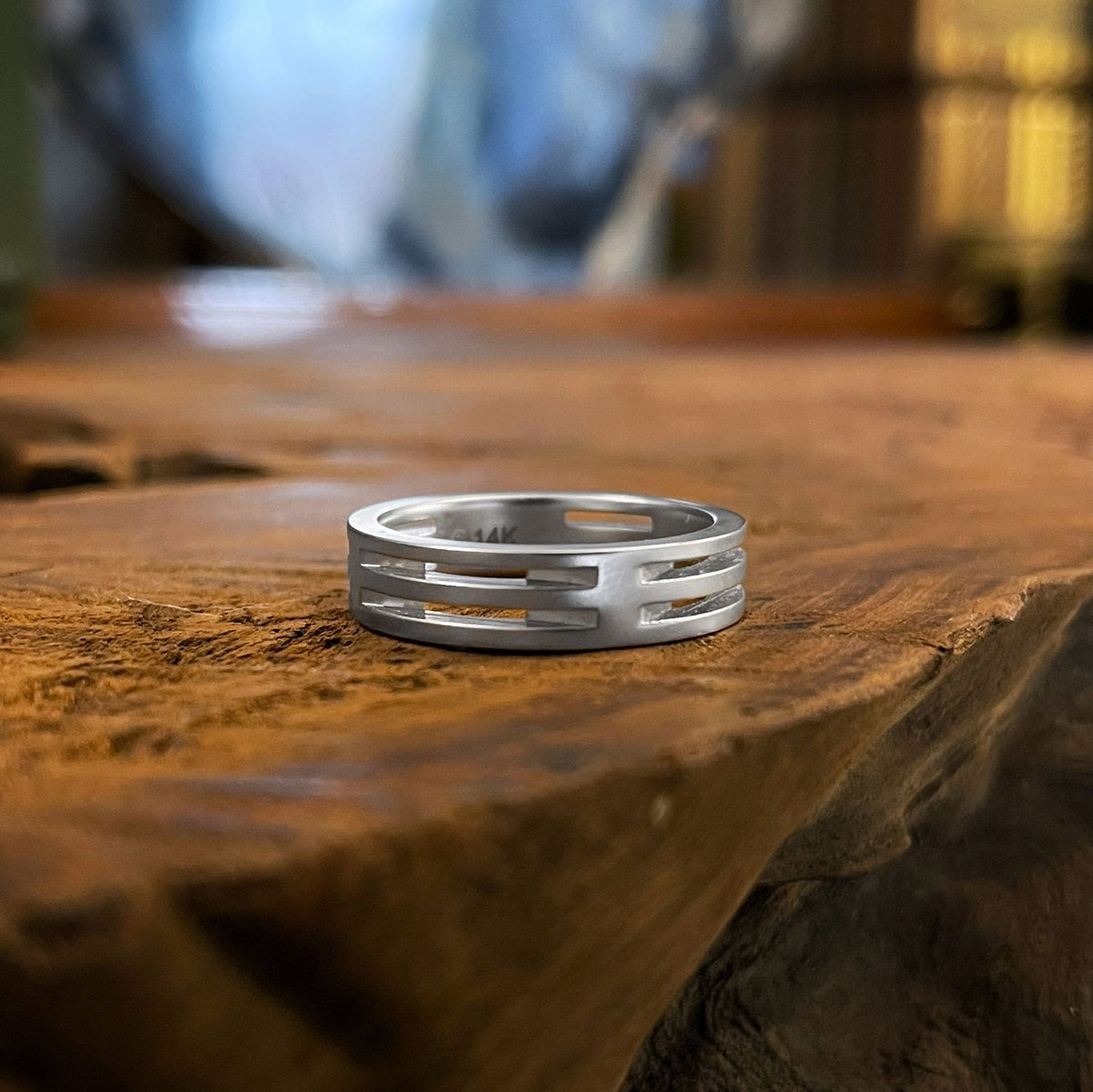 Slotted Matte Band – Plumb Gold & Plumb Silver