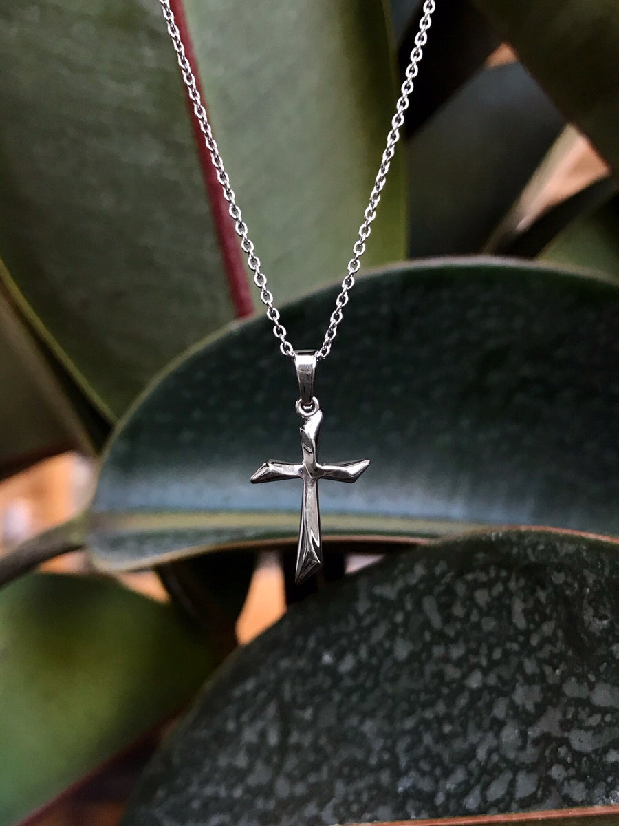 Twisted Cross Necklace – Plumb Gold & Plumb Silver